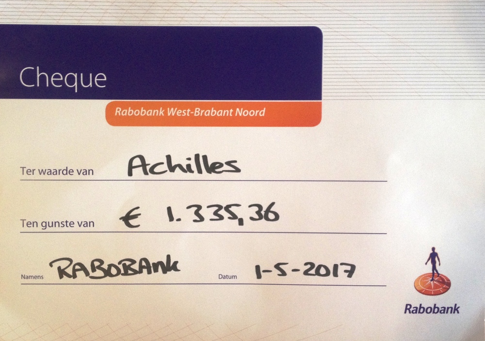 Rabobank Clubkas Campagne: € 1.335,36 voor Achilles | ARV Achilles